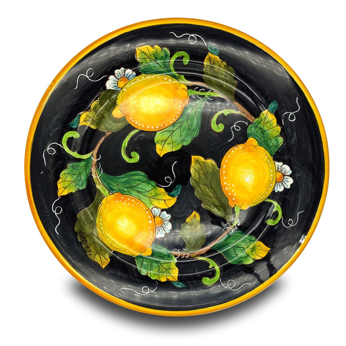 Italian Ceramic Dinnerware Plate Lemon Design Hand Painted - Etsy