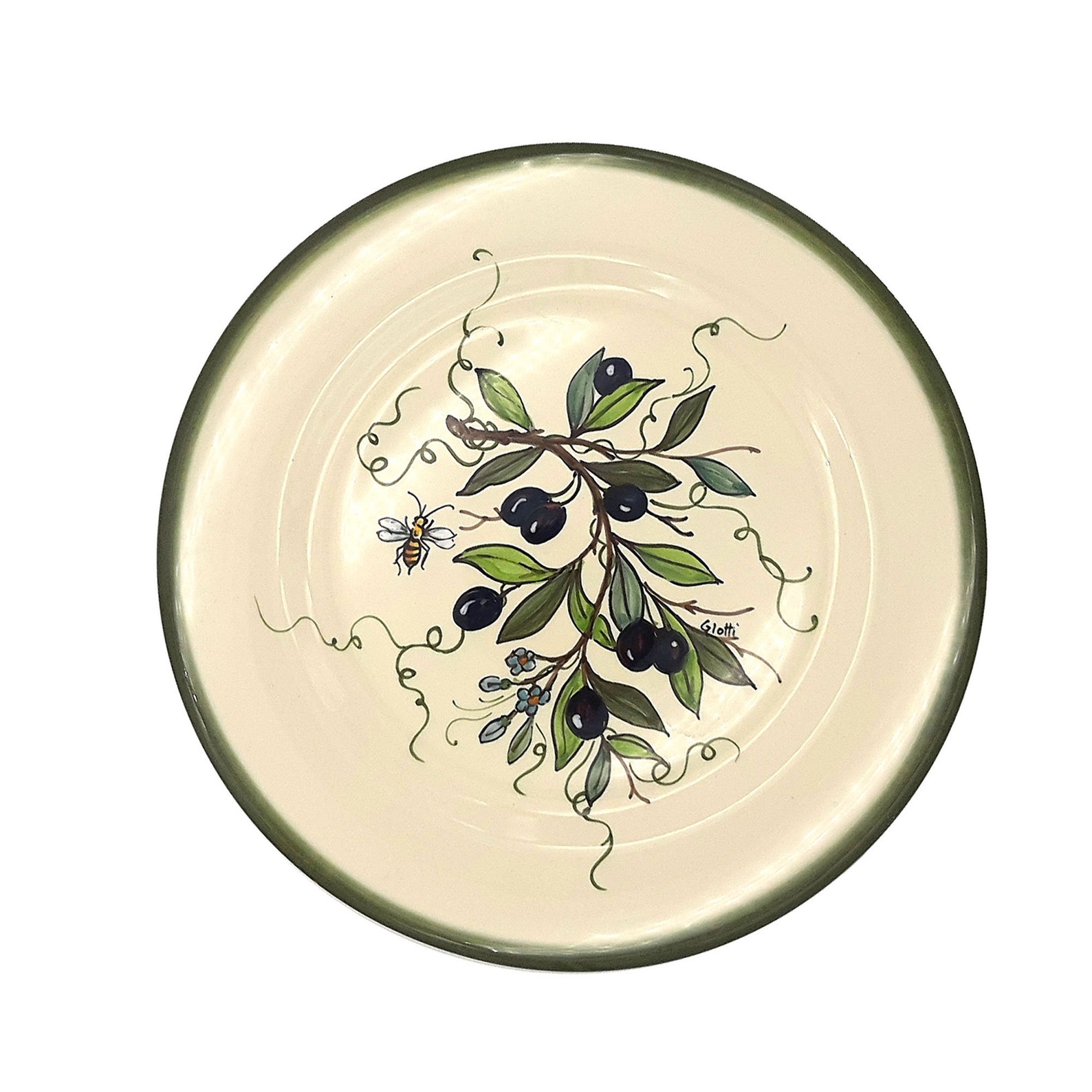 Italian Ceramic Plate Olive Design Hand Painted Dish Made | Etsy