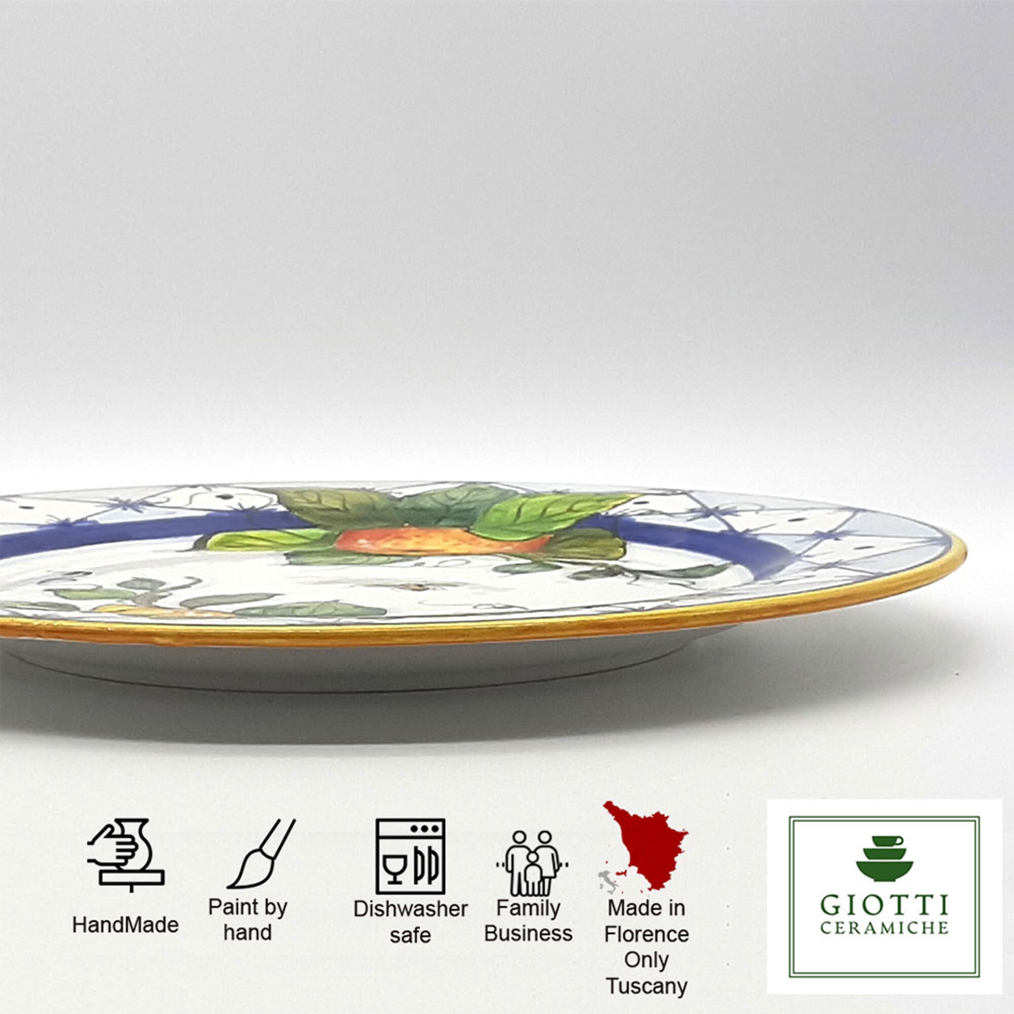 Italian Ceramic - Dinnerware Plate Lemon Design - Hand Painted Dish ...