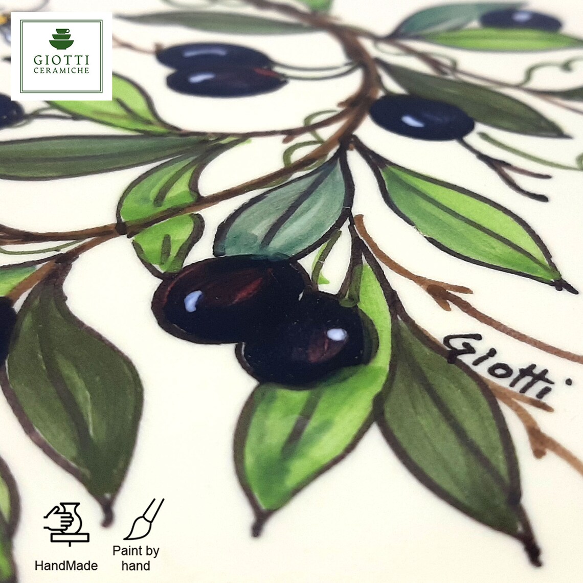 Italian Ceramic Plate Olive Design Hand Painted Dish Made | Etsy