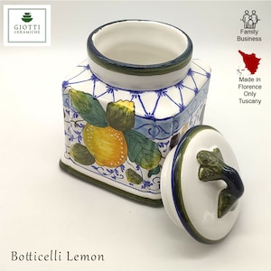 Hand Painted Italian Pottery Jar – Tuscan Kitchen Canister With Lid - Etsy