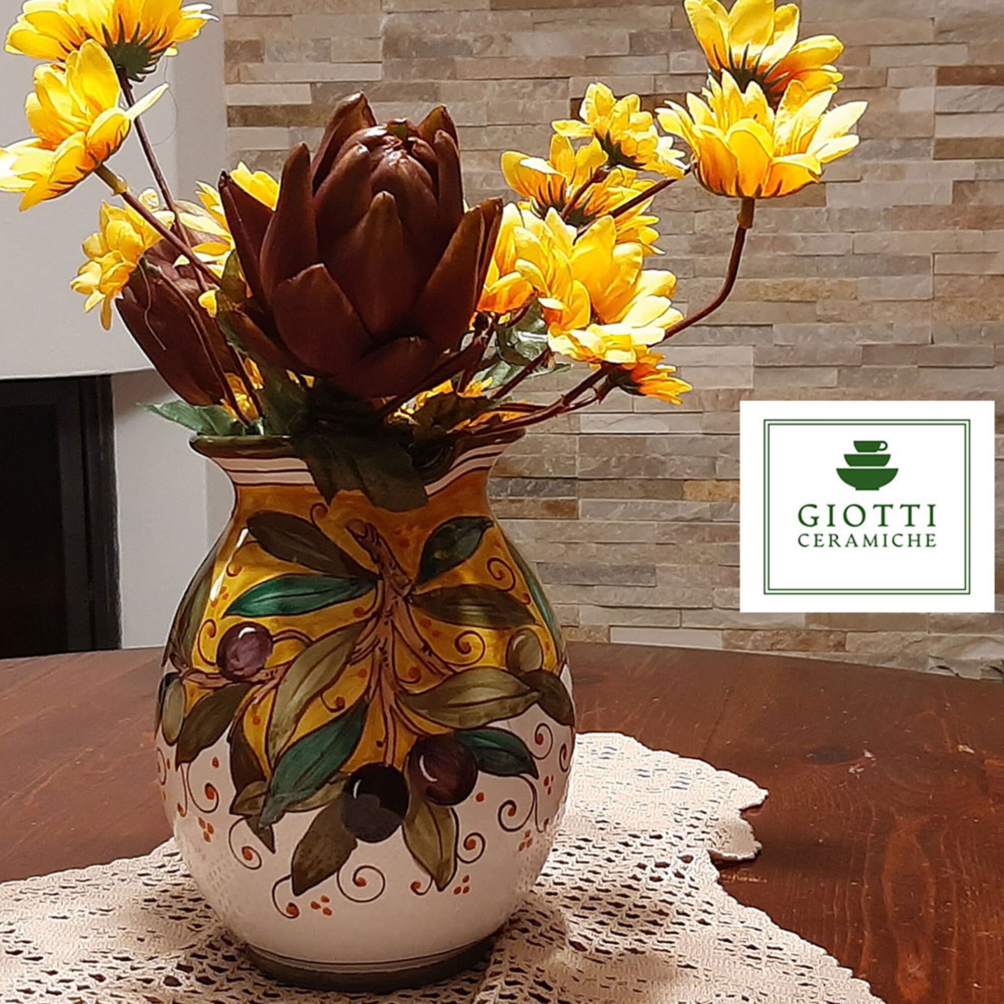 Italian Ceramic Pitcher Olives Hand Painted Utensil Holder - Etsy