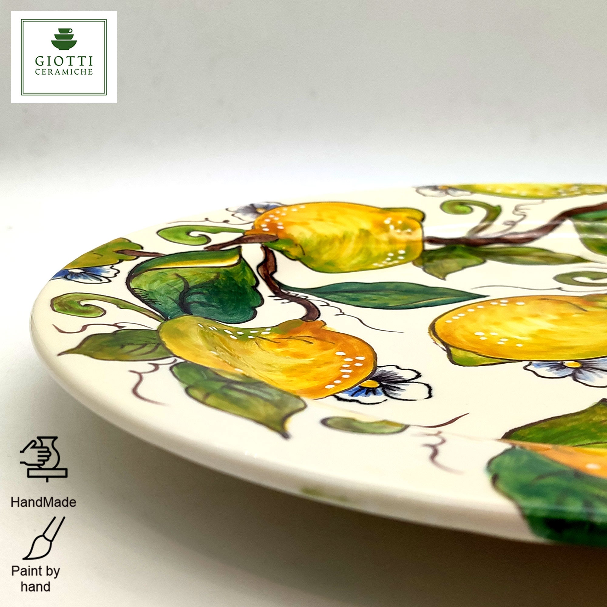 Italian Ceramic Dinner Plates – Set of 4 Hand-painted Lemon Dishes - Etsy
