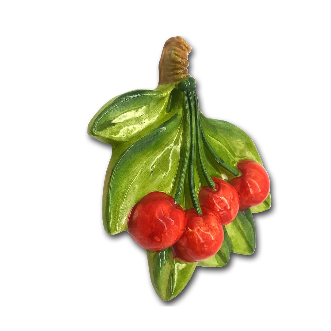 Italian Ceramic Cherries Decorations for Kitchen - Hand Painted Kitchen ...
