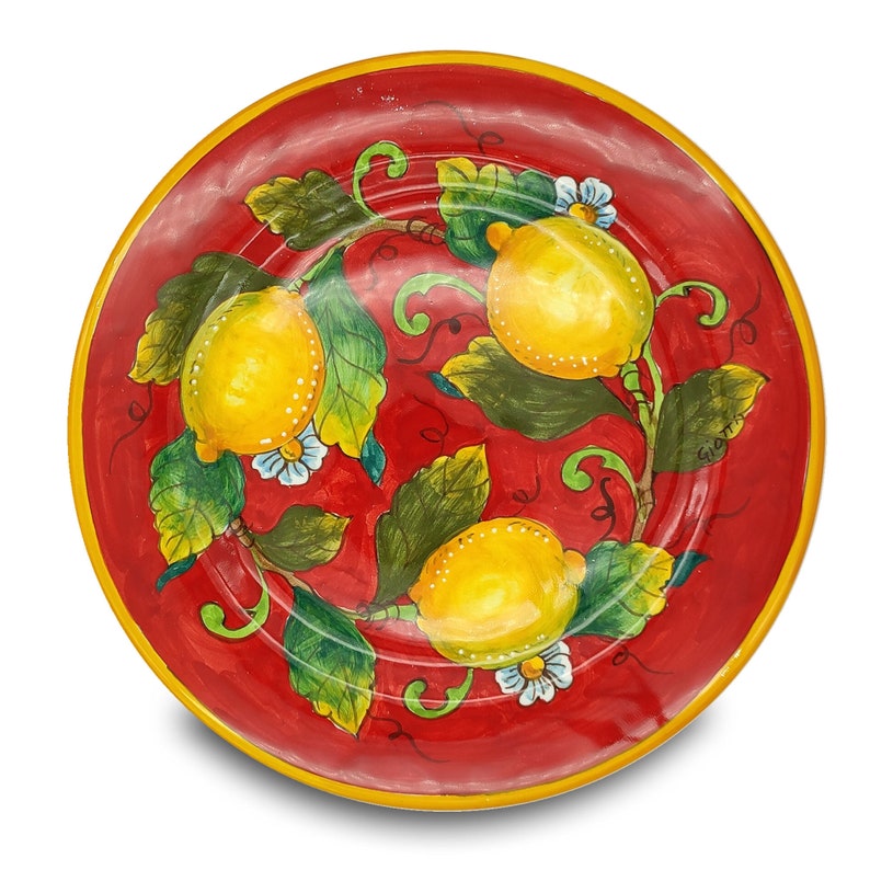 Italian Ceramic - Dinnerware Plate Lemon Design - Hand Painted Dish ...