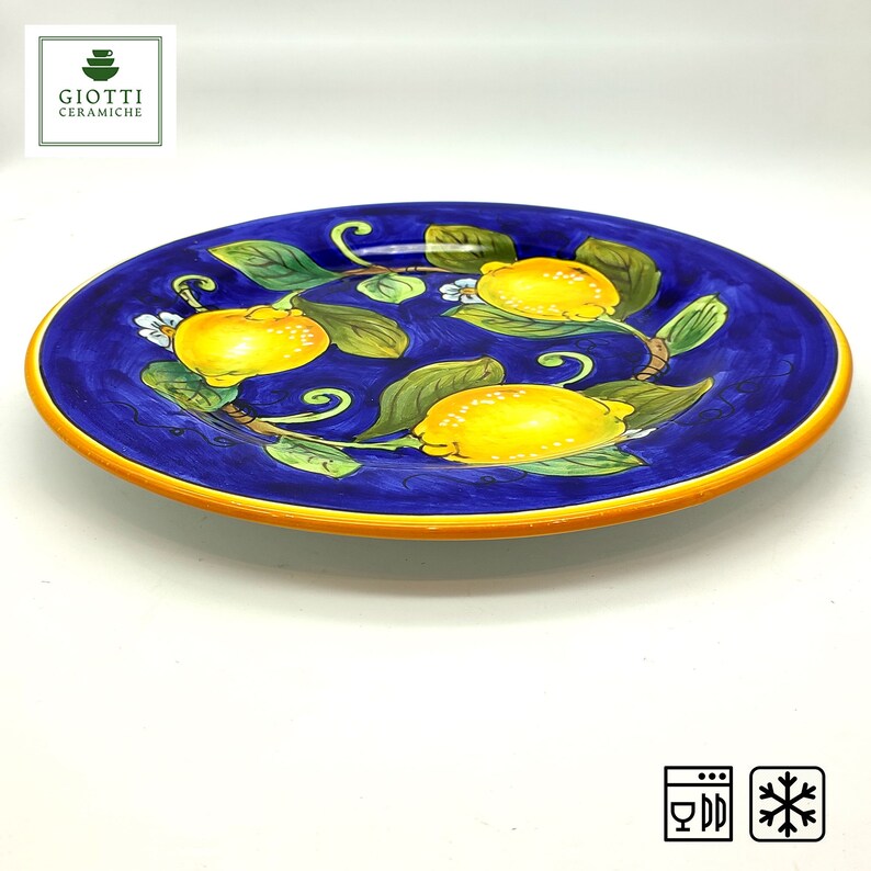 Italian Ceramic - Dinnerware Plate Lemon Design - Hand Painted Dish ...