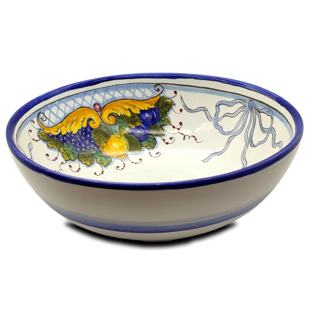 Large Ceramic Bowl - Italian Dinnerware Pasta Bowl - Platter Serving ...