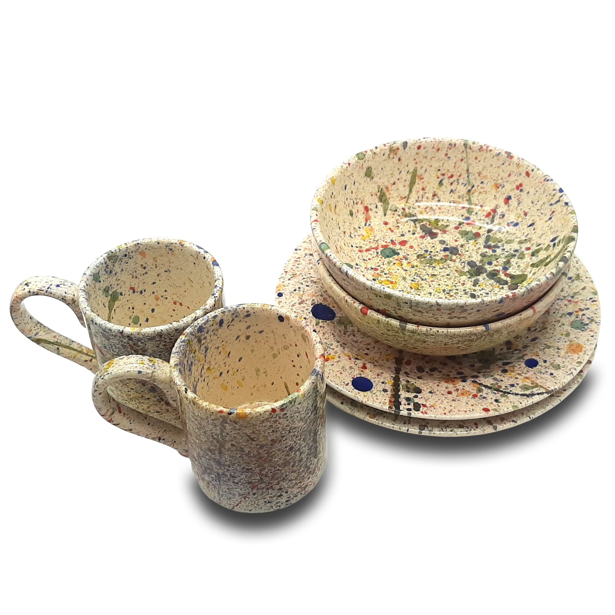 2 Piece Breakfast Dinnerware Set Italian Ceramics Hand - Etsy