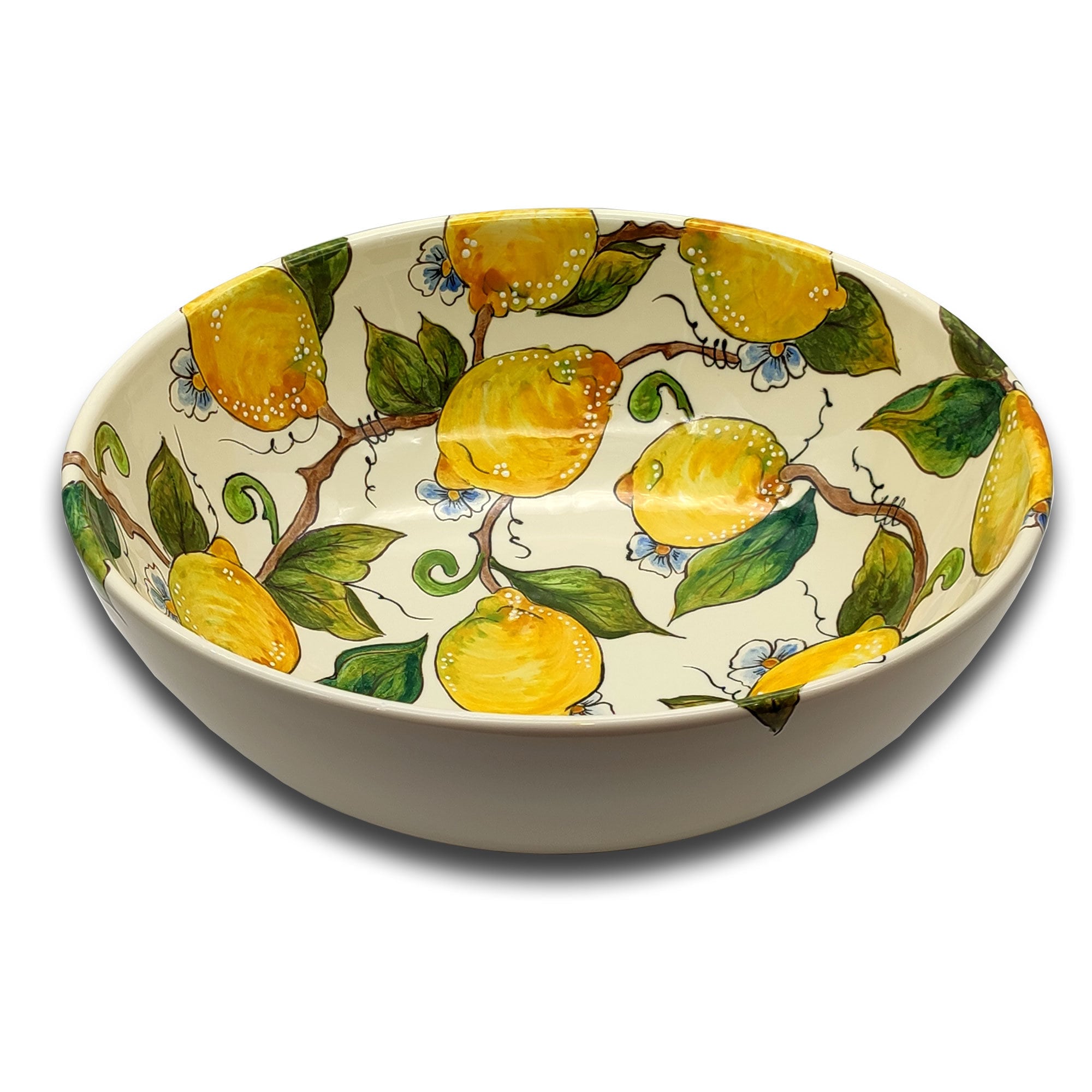 Hand-painted Ceramic Pasta Bowl – Large Italian Serving Platter, Lemon ...