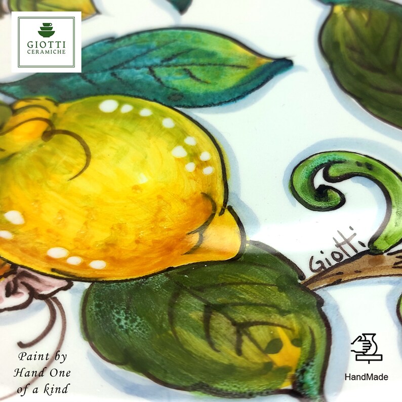 Italian Ceramic Set Dinnerware Plates Lemon Design Hand - Etsy