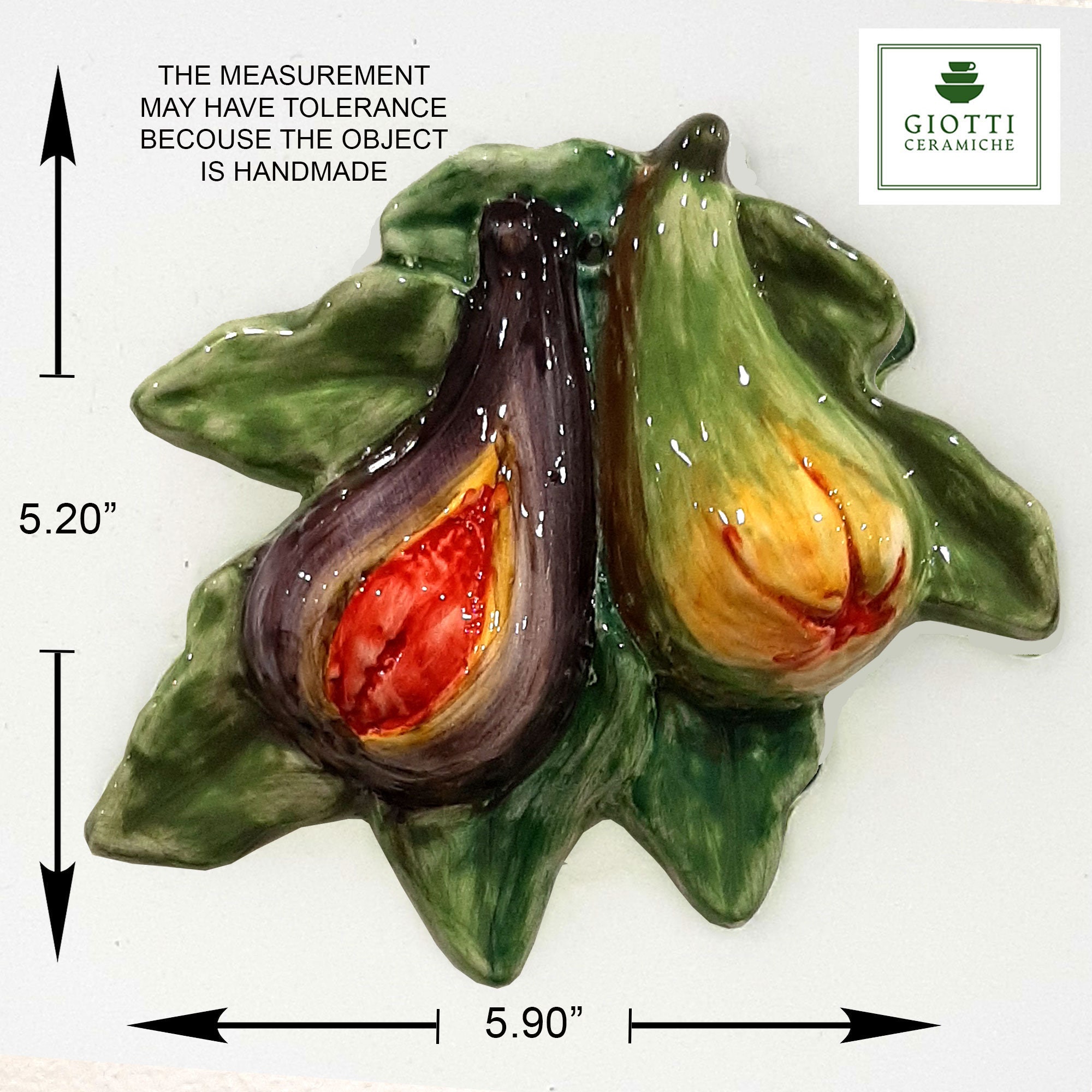 Italian Ceramic Fruits Set Decorations for Kitchen - Hand Painted ...