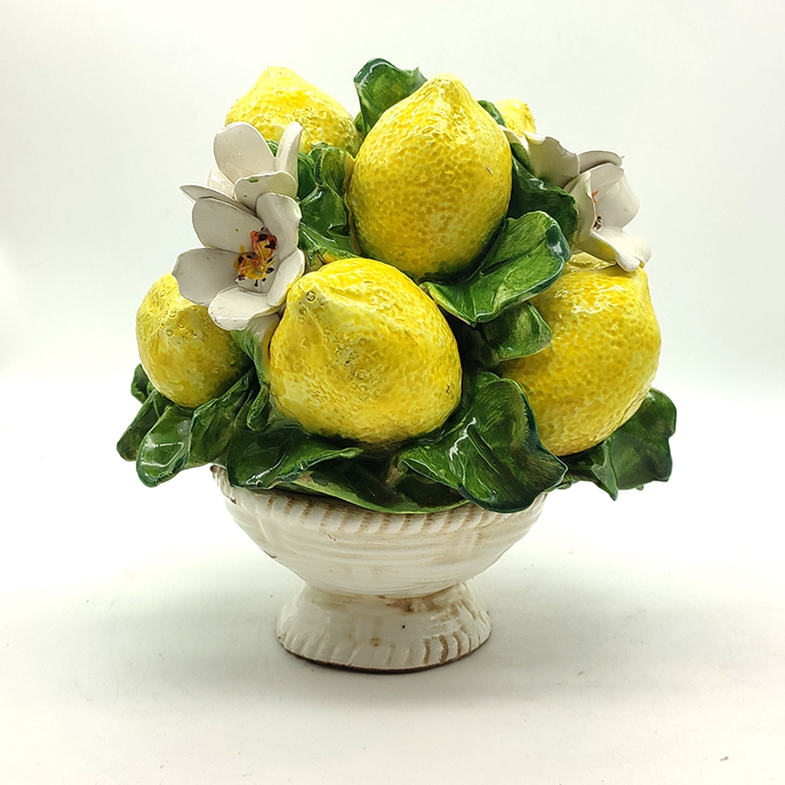 Handmade Italian Ceramic Lemon Centerpiece – Tuscan Kitchen Decor, 8 ...