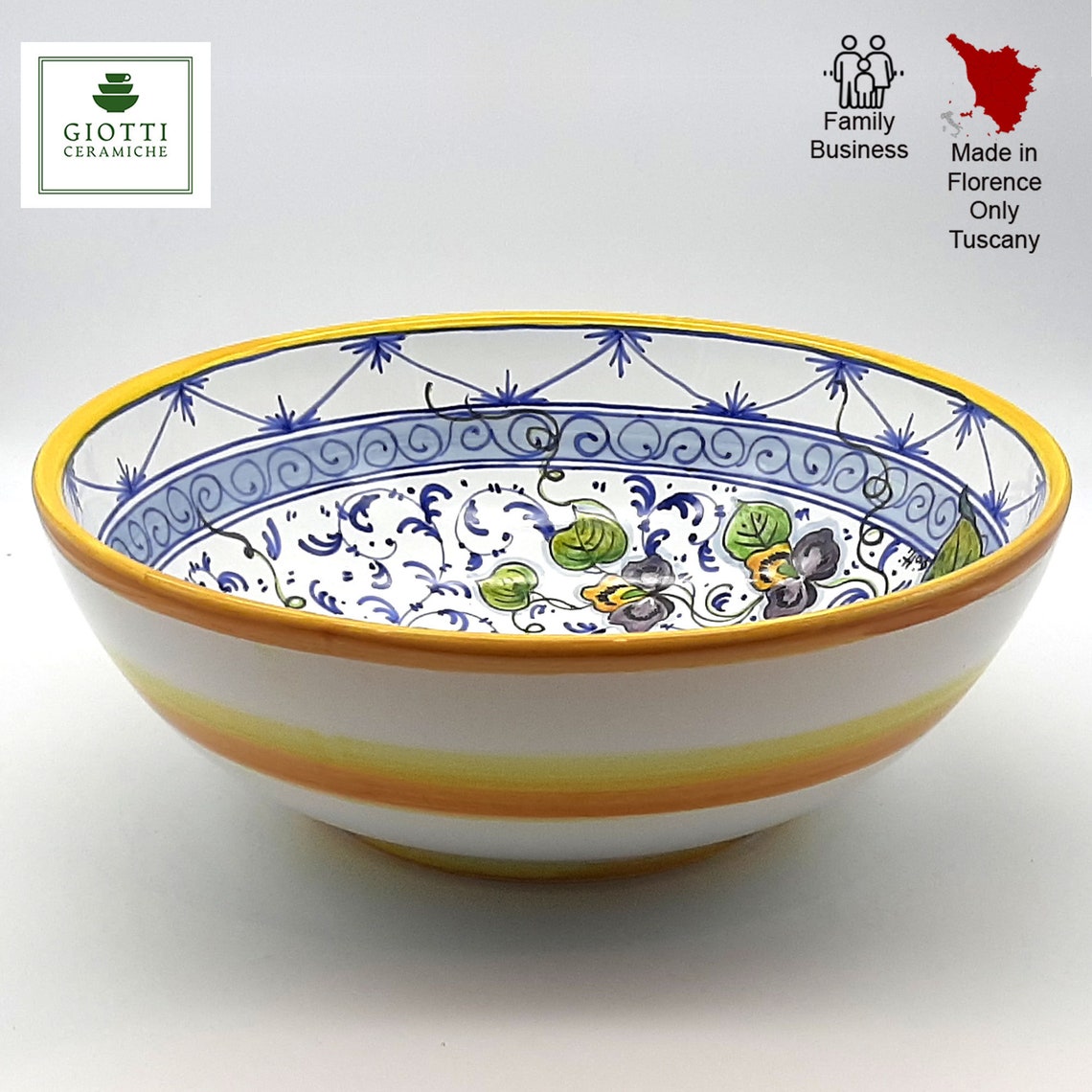 Hand-painted Ceramic Pasta Bowl – Italian Tuscany Lemon Dinnerware - Etsy