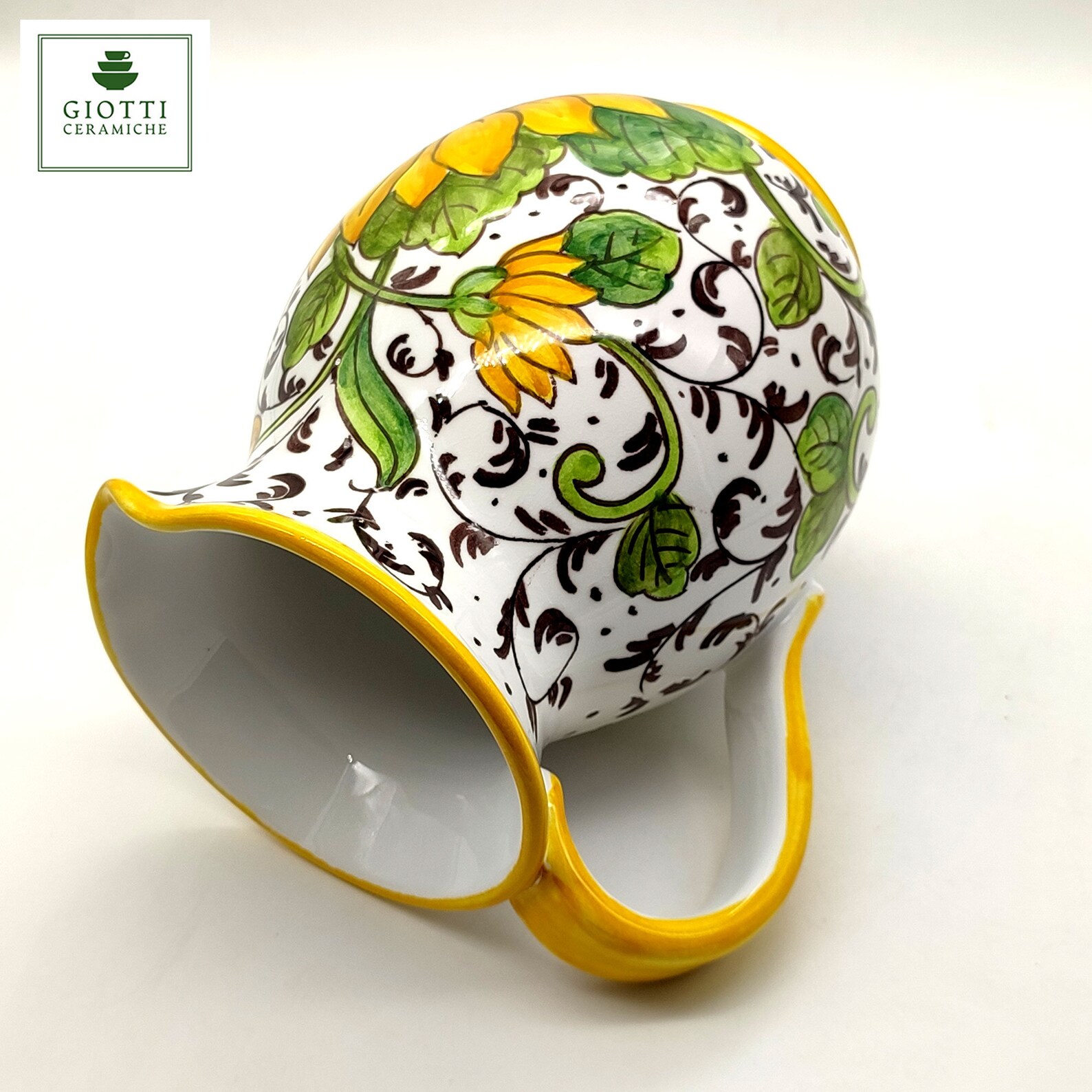 Hand Painted Italian Ceramic Pitcher – Sunflower Tuscan Decor - Etsy