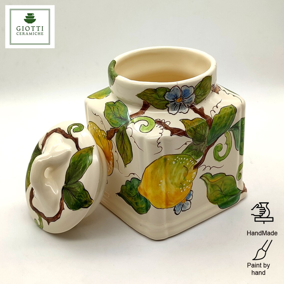 Hand-painted Italian Ceramic Cookie Jar – Tuscan Kitchen Canister - Etsy