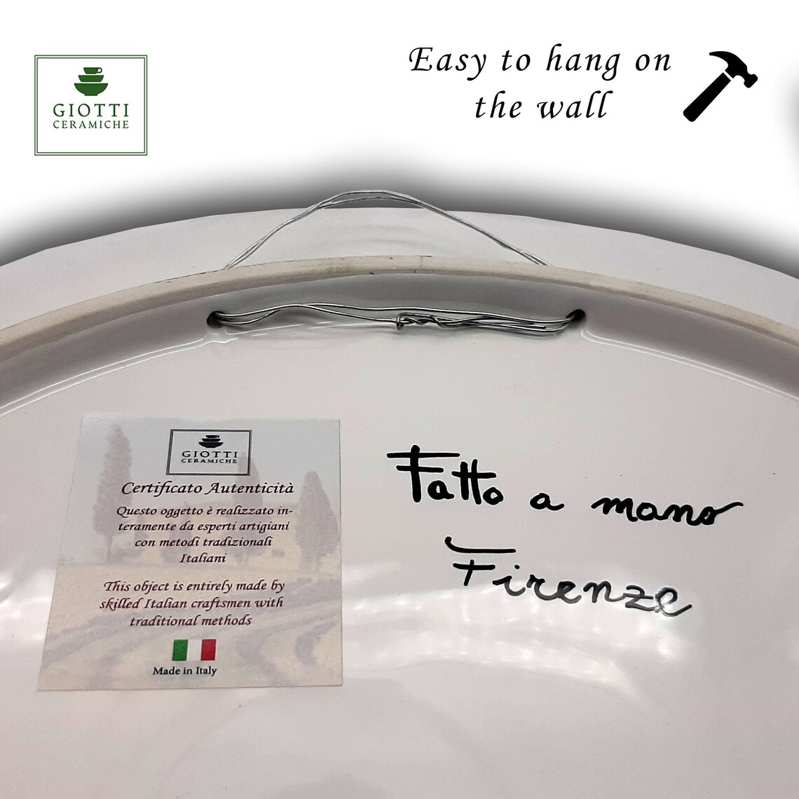 Large Hand-painted Ceramic Pizza Plate – Italian Hydrangea Dinnerware ...