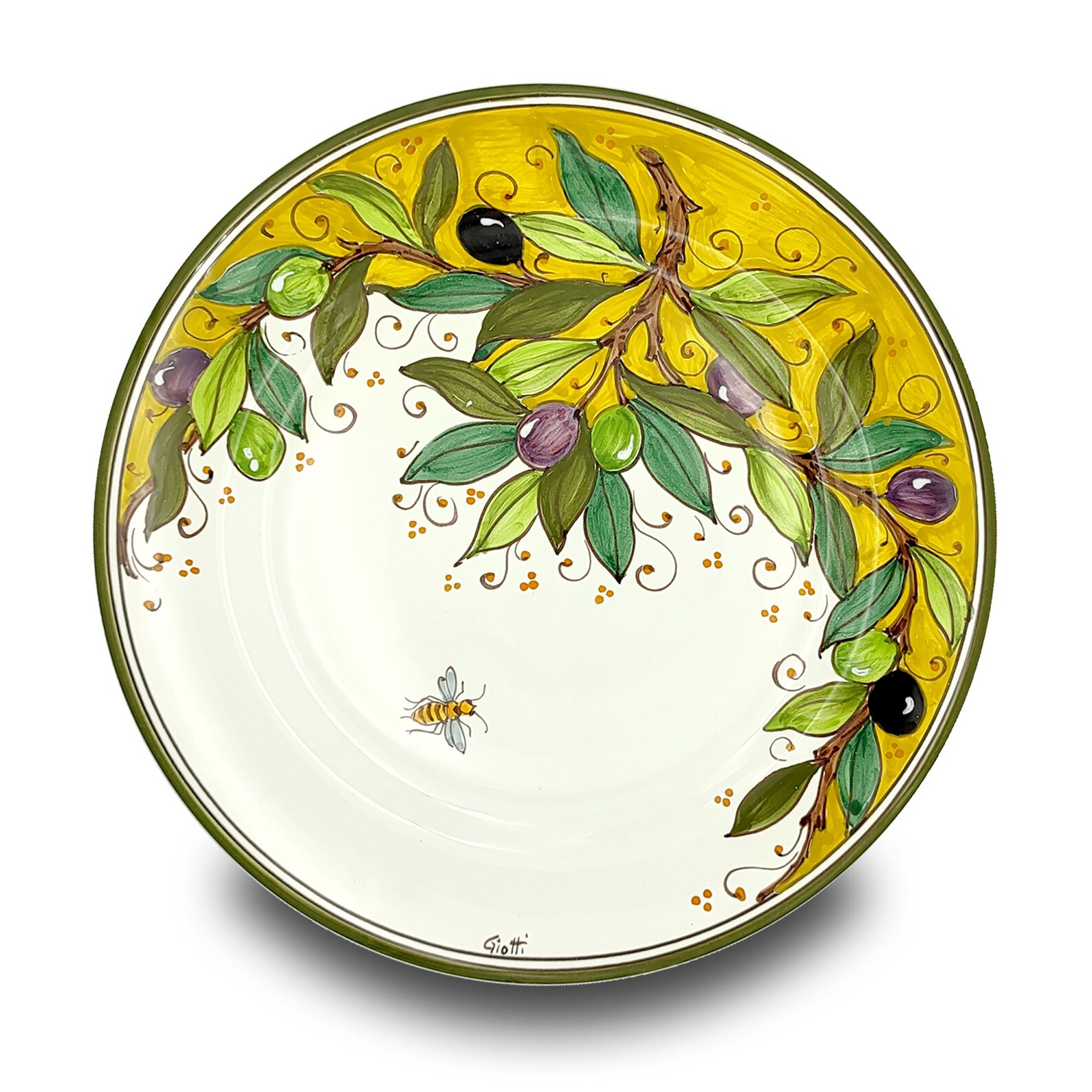 Italian Ceramic Set of 4 Dinnerware Plates Olives Design - Etsy