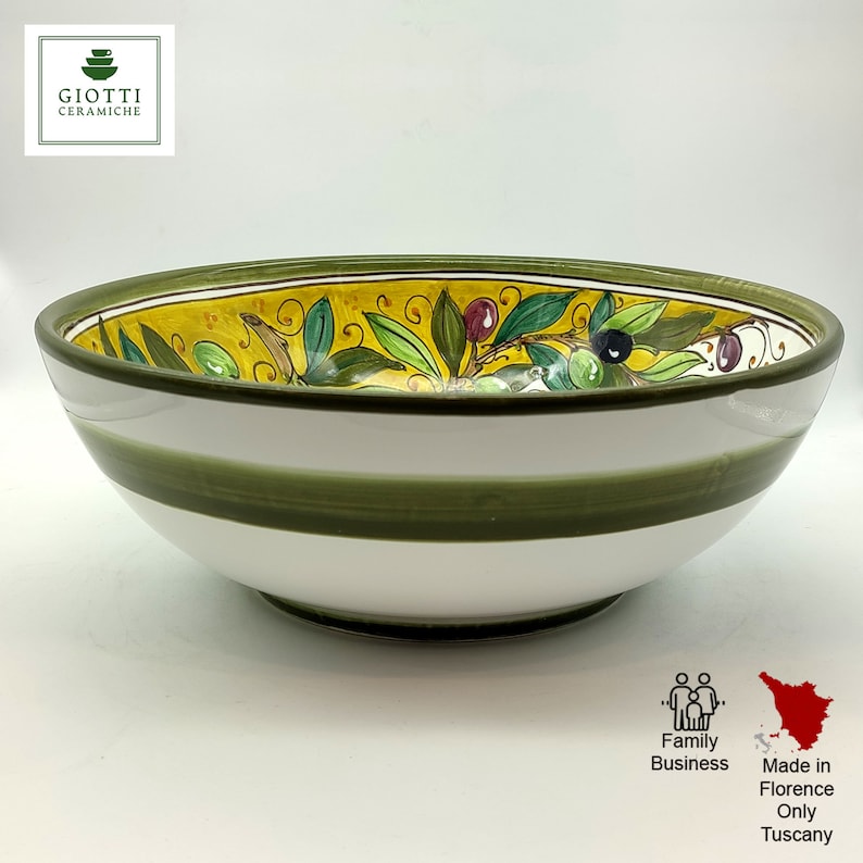 Hand-painted Ceramic Serving Bowl – Italian Tuscany Olive Design - Etsy