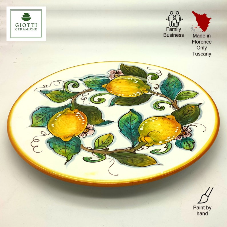 Italian Ceramic Set Dinnerware Plates Lemon Design Hand - Etsy