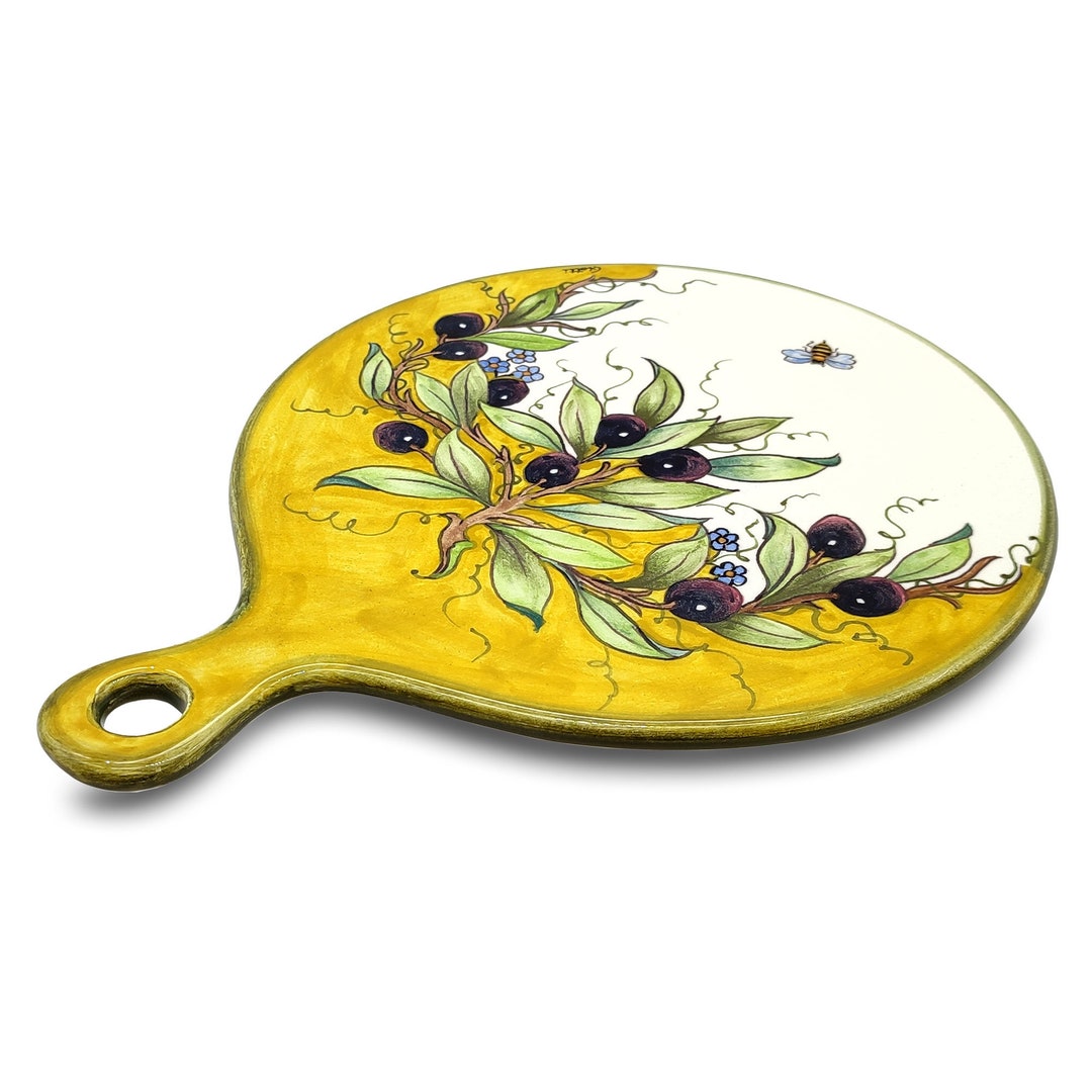 Ceramic Cheese Board Olive - Serving Platter for Kitchen - Italian ...