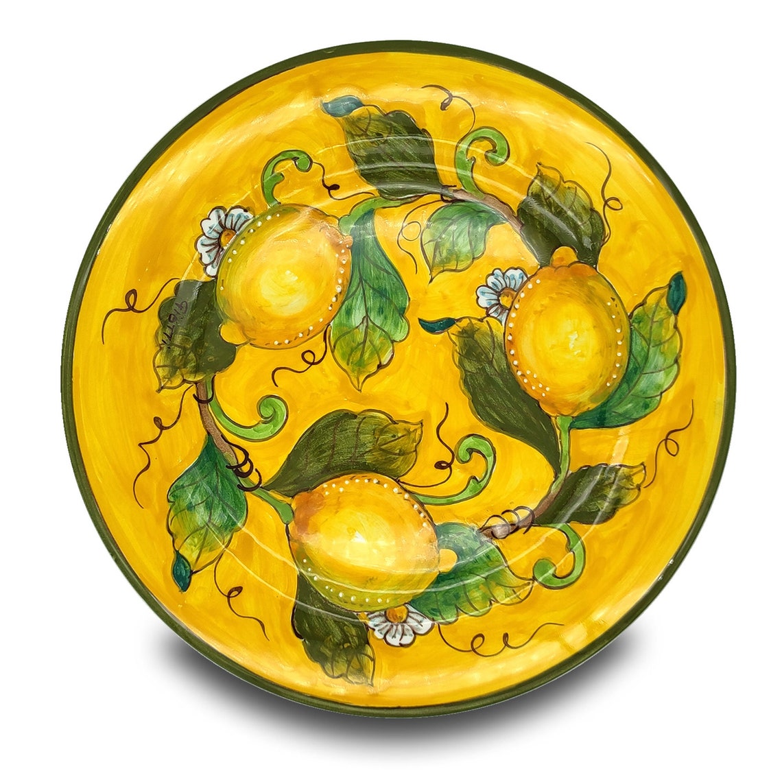 Italian Ceramic Dinnerware Plate Lemon Design Hand Painted - Etsy