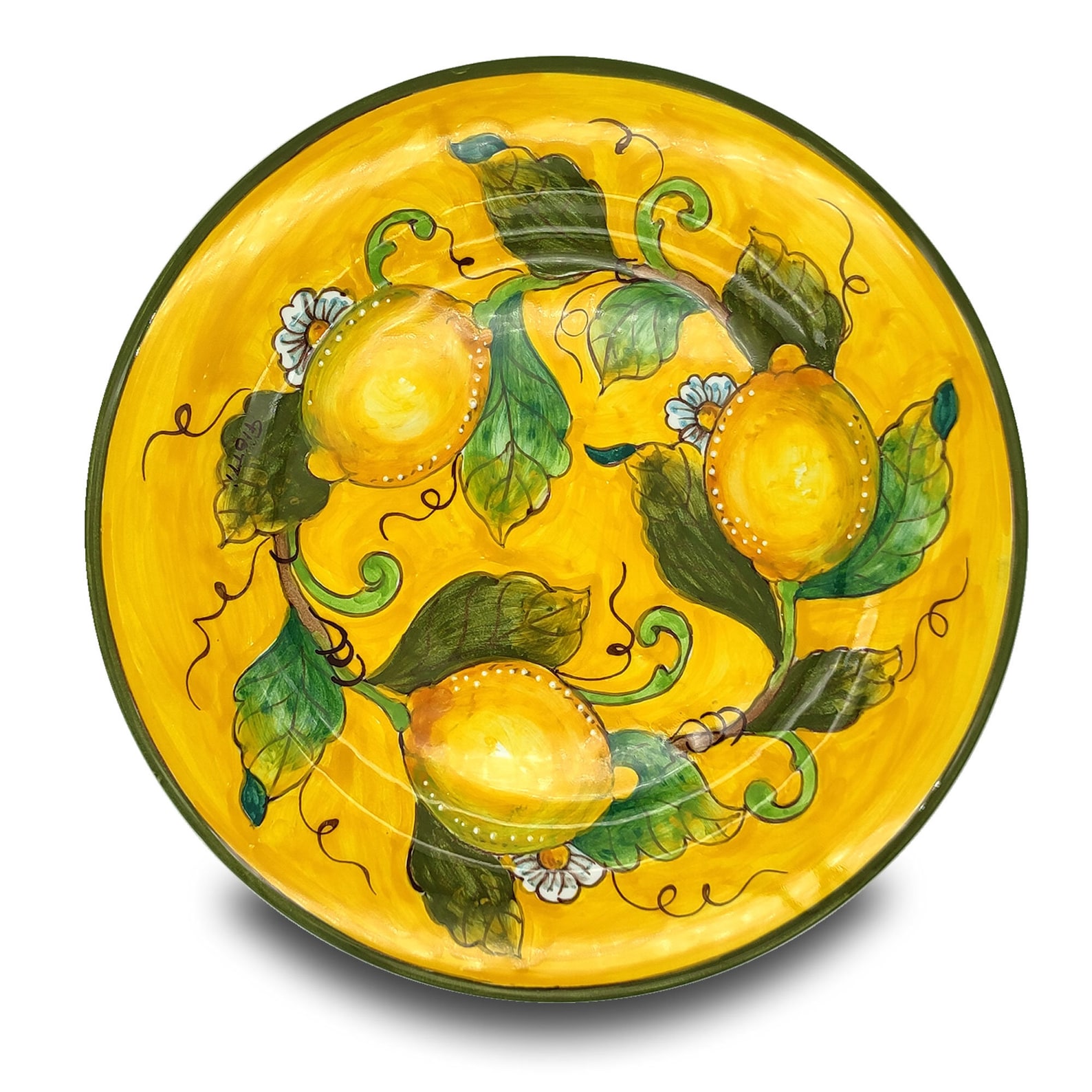 Italian Ceramic - Dinnerware Plate Lemon Design - Hand Painted Dish ...