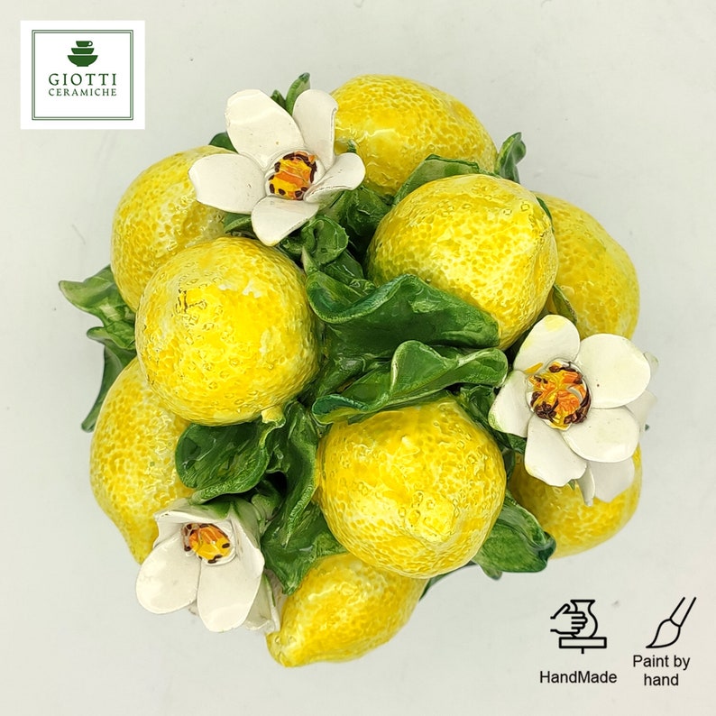 Handmade Italian Ceramic Lemon Centerpiece – Tuscan Kitchen Decor, 8 ...
