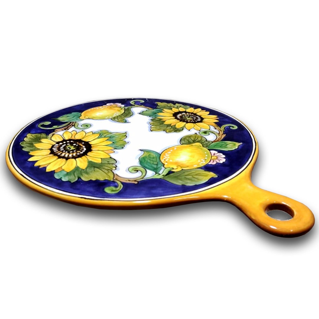 Ceramic Cheese Board Lemon - Serving Platter for Kitchen - Italian ...