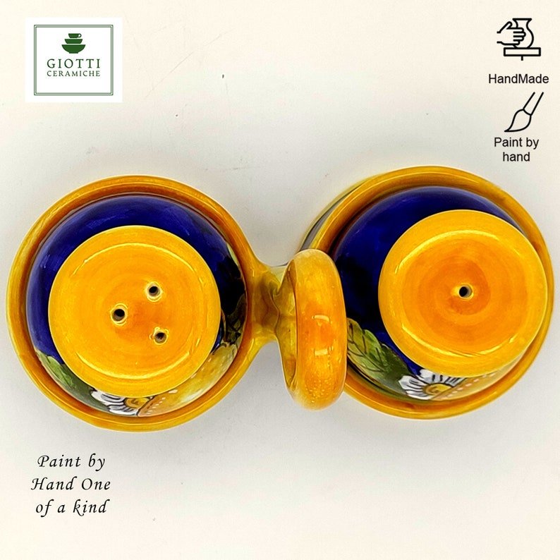 Hand-painted Italian Ceramic Salt and Pepper Shakers – Lemon Blue ...