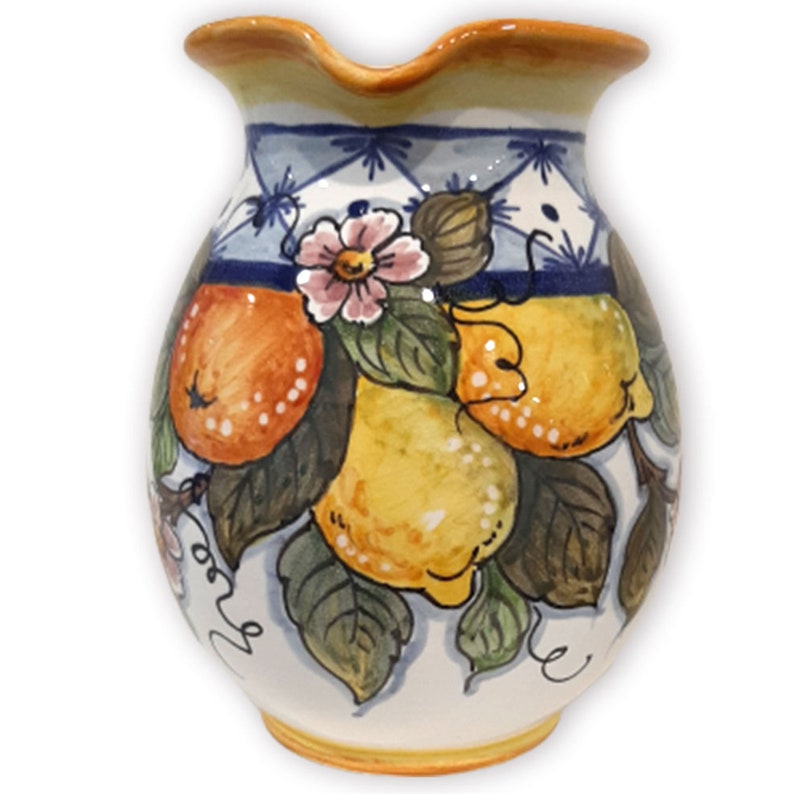 Hand Painted Italian Ceramic Pitcher – Lemon Tuscany Decor - Etsy