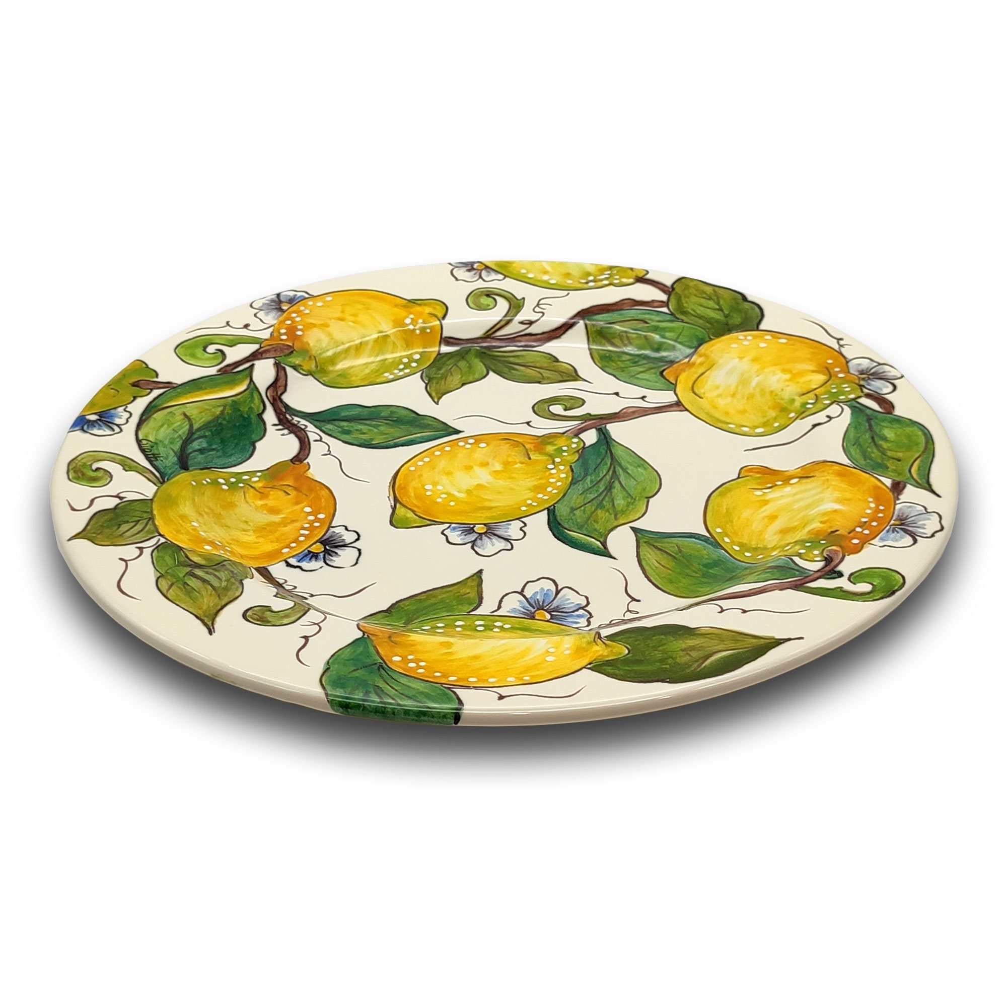 Italian Ceramic - Set of 4 Dinnerware Plates Lemons - Hand Painted Dish ...