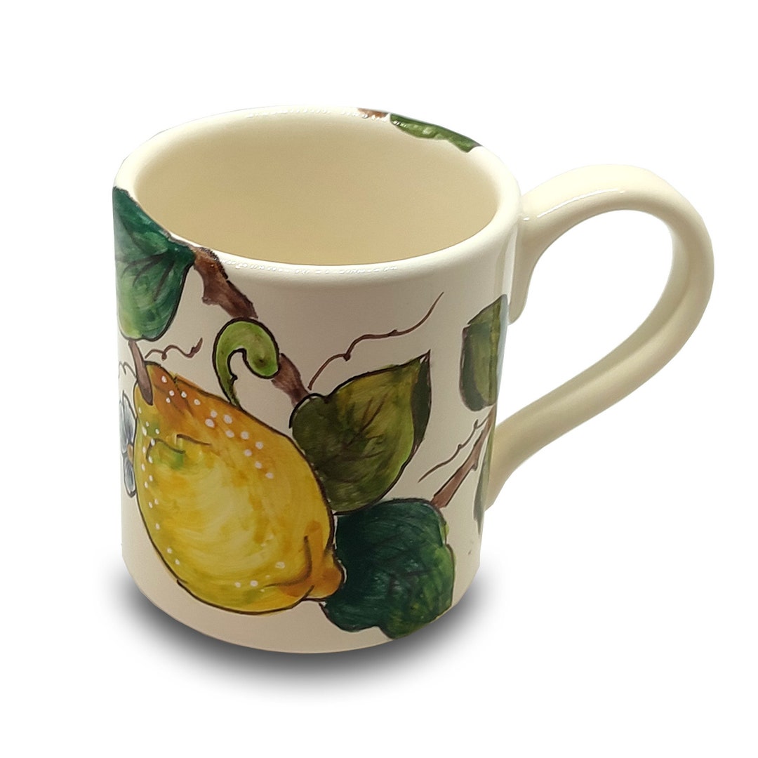 Tazza da caffè in ceramica italiana color limone beige 11 oz Tazze da ...