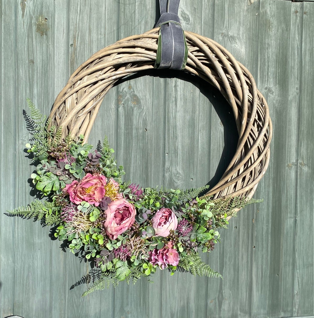 Large Peony Willow Wreath, Luxury Door Wreath, Extra Large Wreath ...