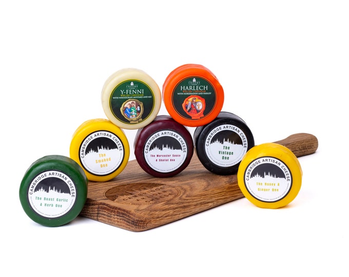 Cambridge Artisan Cheese Mini Hamper, 7 Cheddar Truckles Waxed Cheese ...