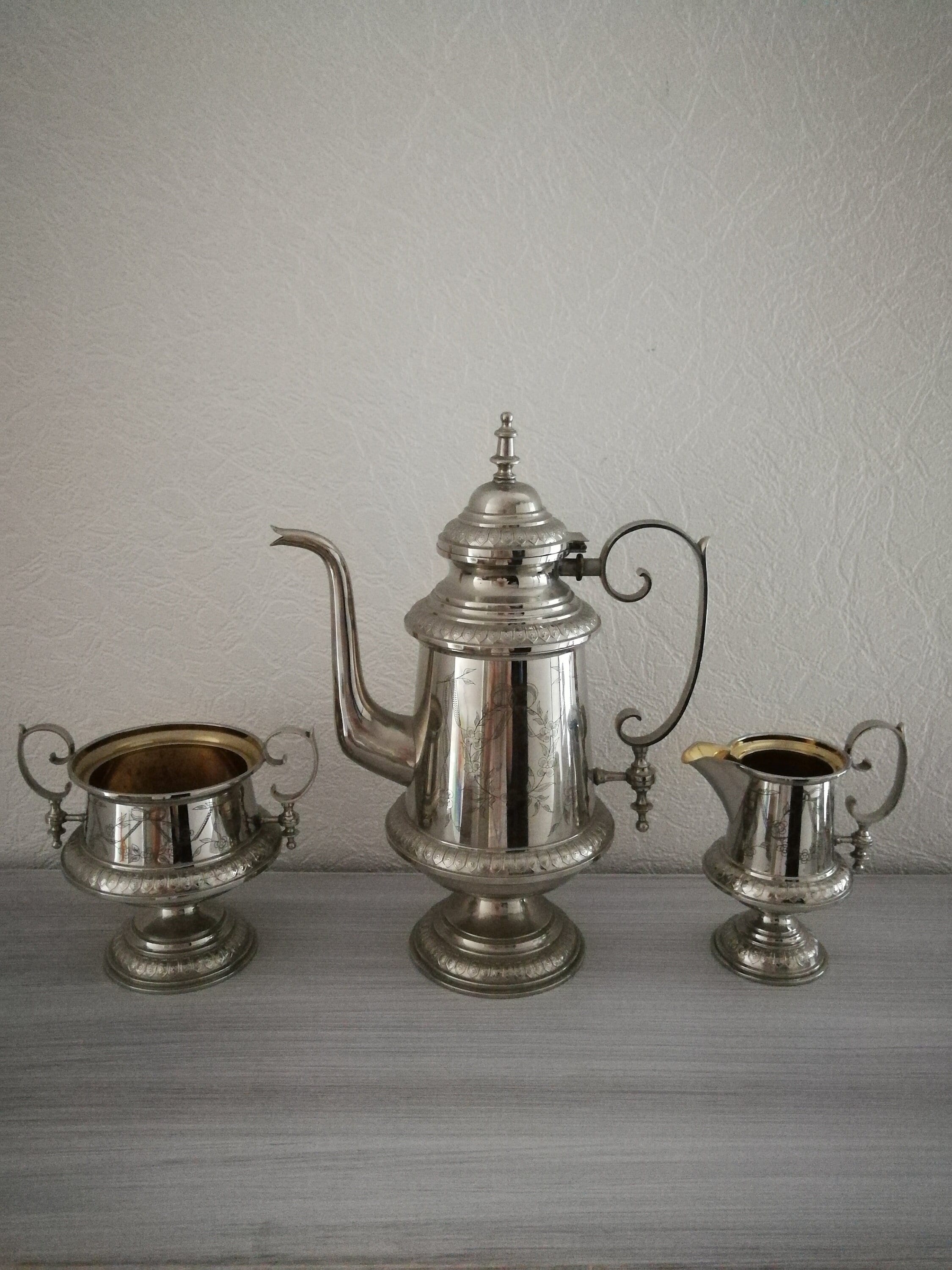 Antique Coffee Set Eskilstuna, Metal Nickel Silver Swedish Coffee Set ...