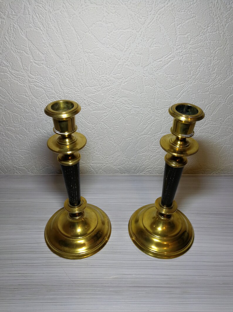 Antique Skultuna G10 Brass Candlesticks 1900s. Pair Swedish ...