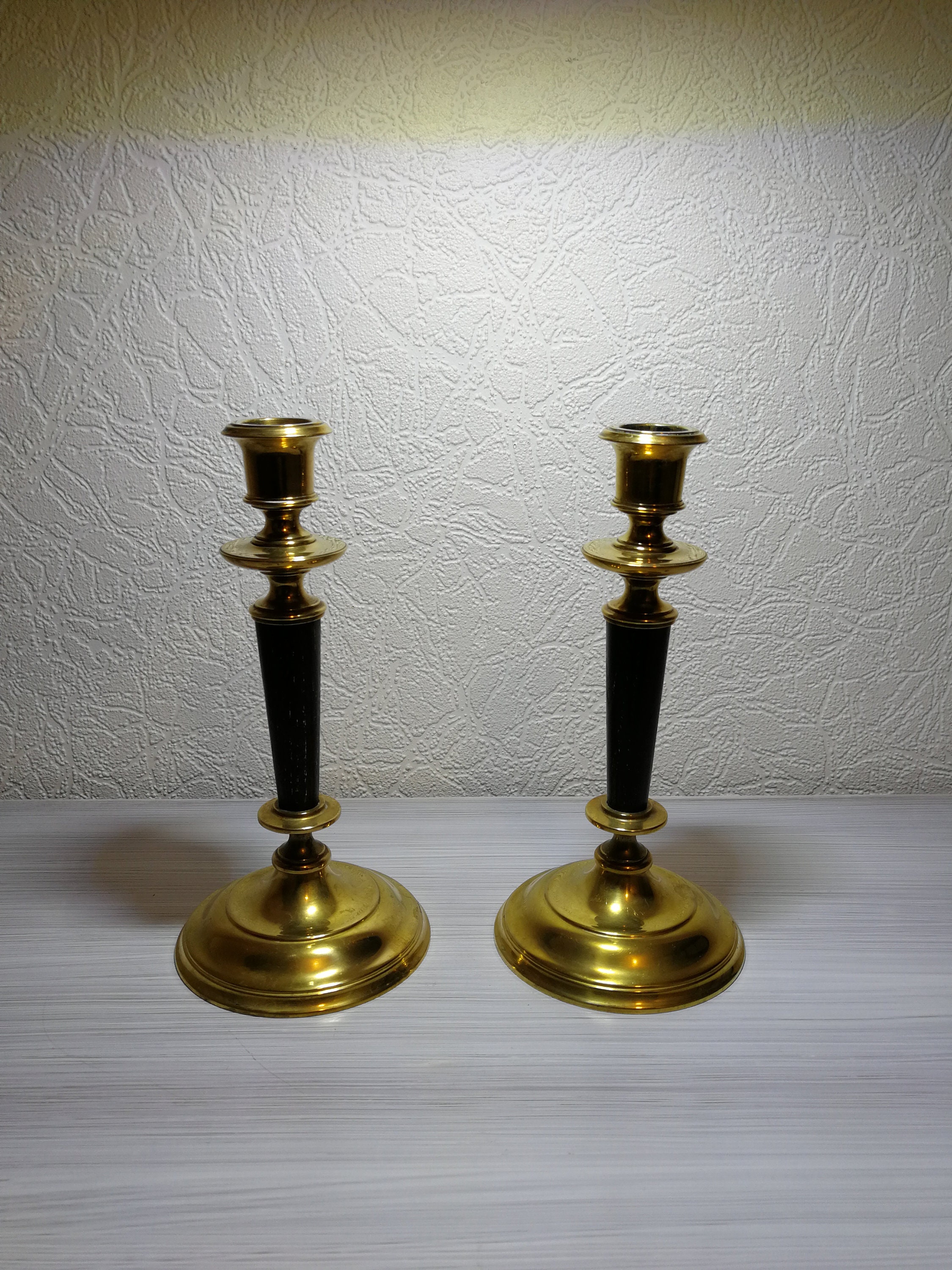 Antique Skultuna G10 Brass Candlesticks 1900s. Pair Swedish ...