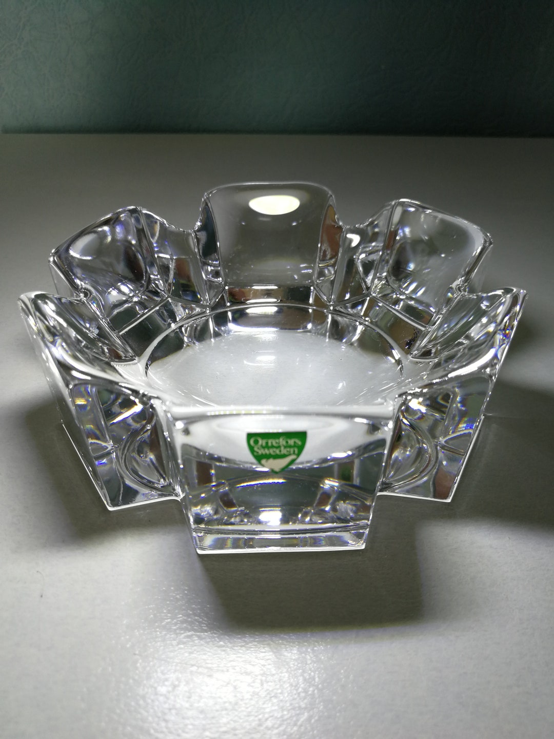 Orrefors corona Crystal Bowl, With Original Orrefors Label Sticker. - Etsy