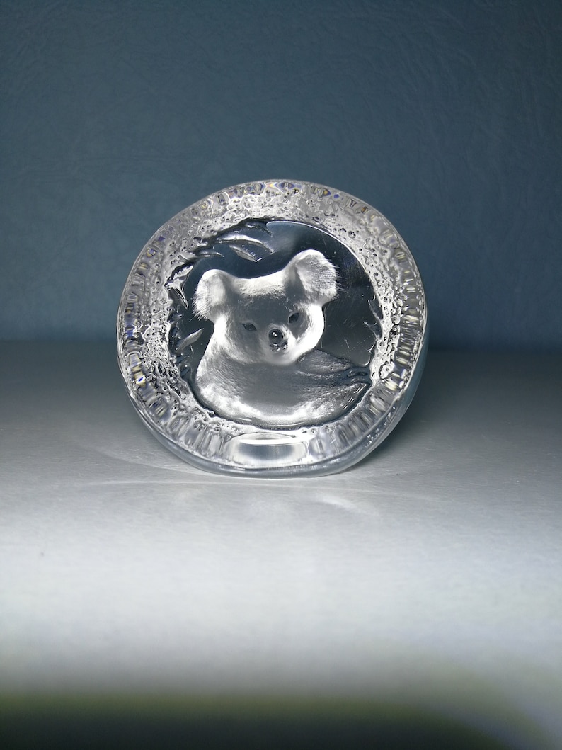 Mats Jonasson Koala Etched Crystal Glass Art. Swedish Lead Crystal ...