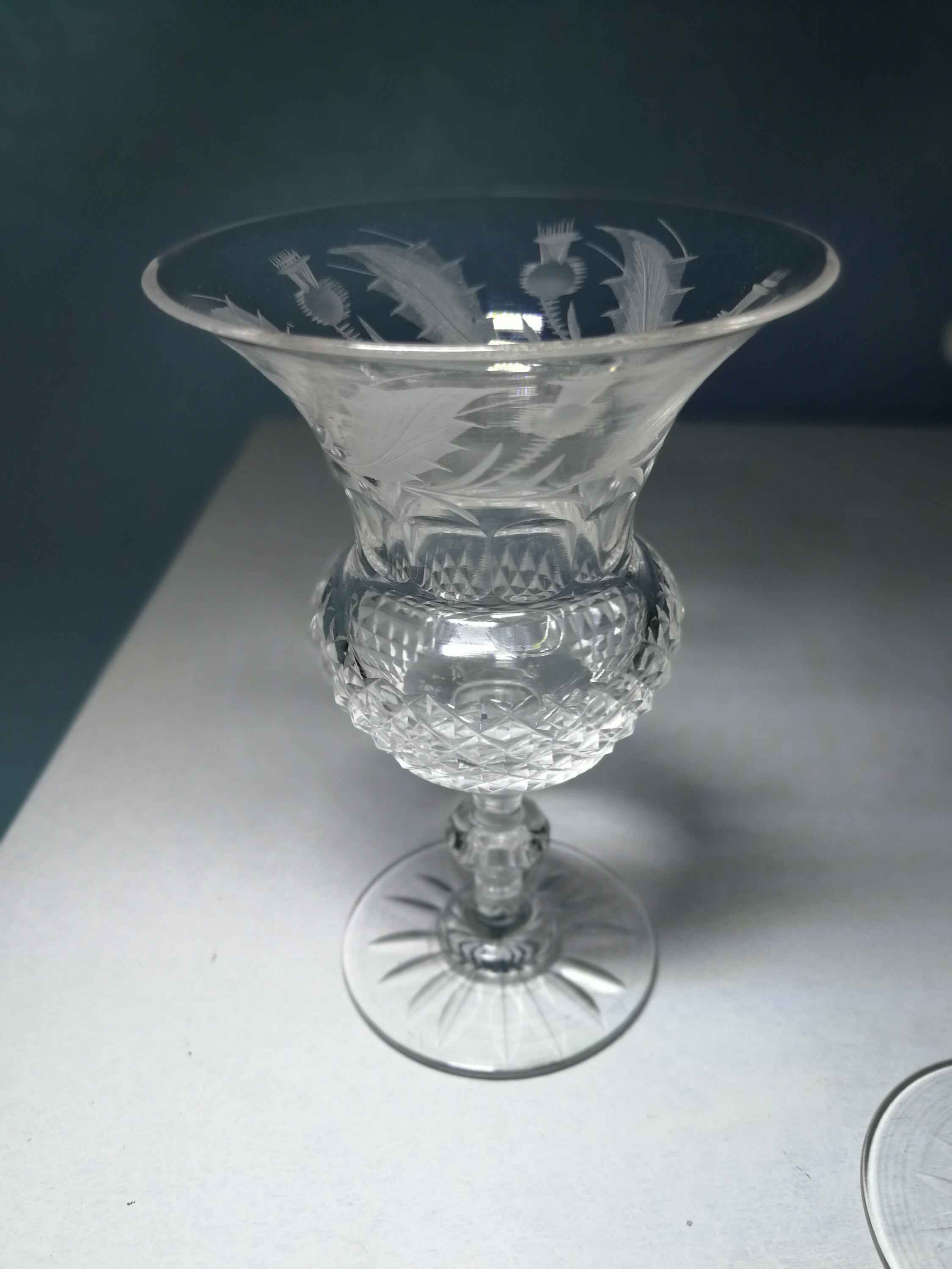 Antique Edinburgh Crystal Thistle Glasses. Set of 3 Rare Edinburgh ...