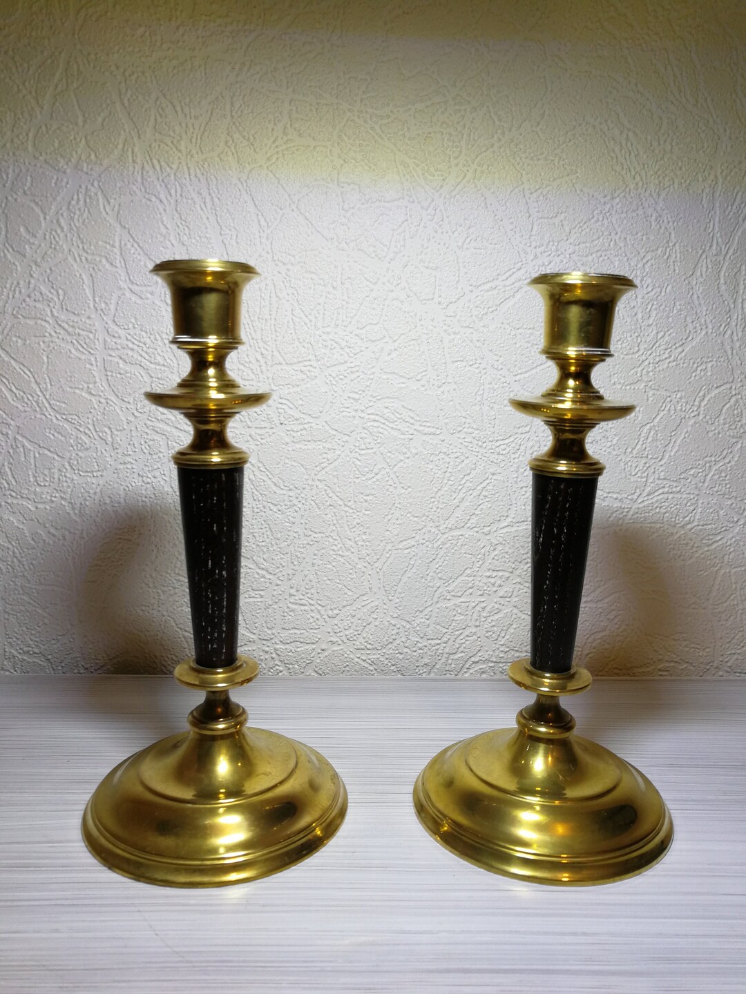 Antique Skultuna G10 Brass Candlesticks 1900s. Pair Swedish ...