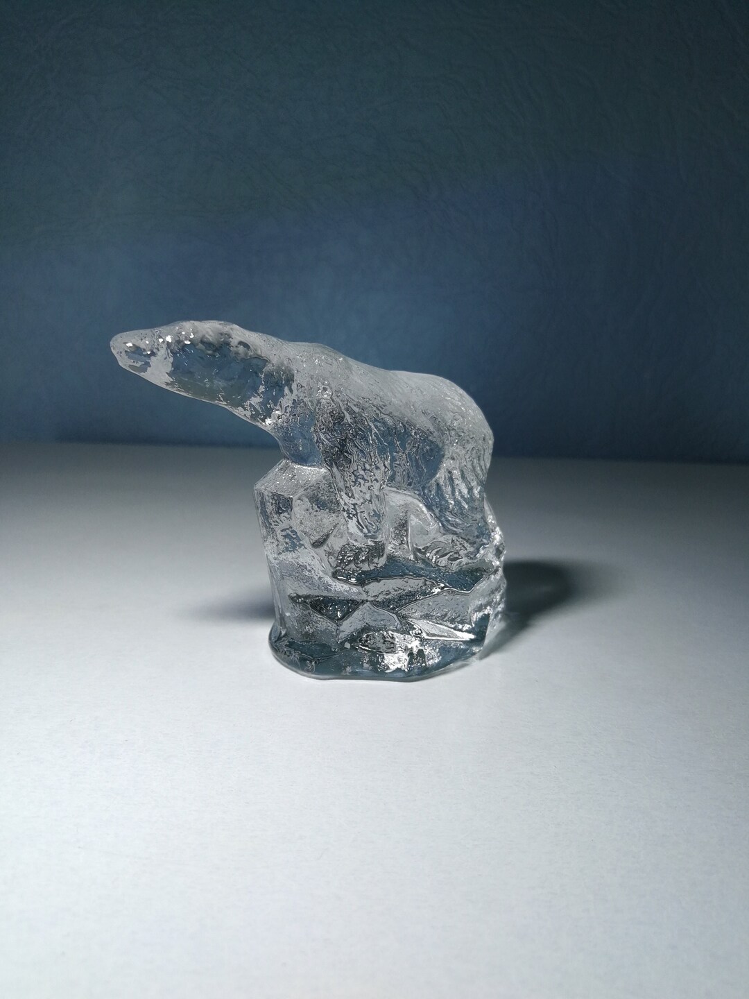 Bergdala Glass Polar Bear on Ice. Swedish Glass Sculpture Polar Bear ...