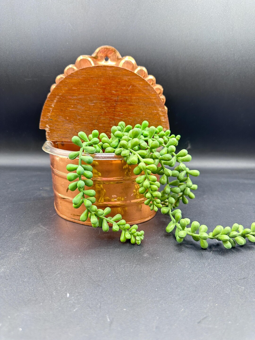 Vintage Copper Salt Box | Salt Box | Copper and Wood | Copper Salt Box ...