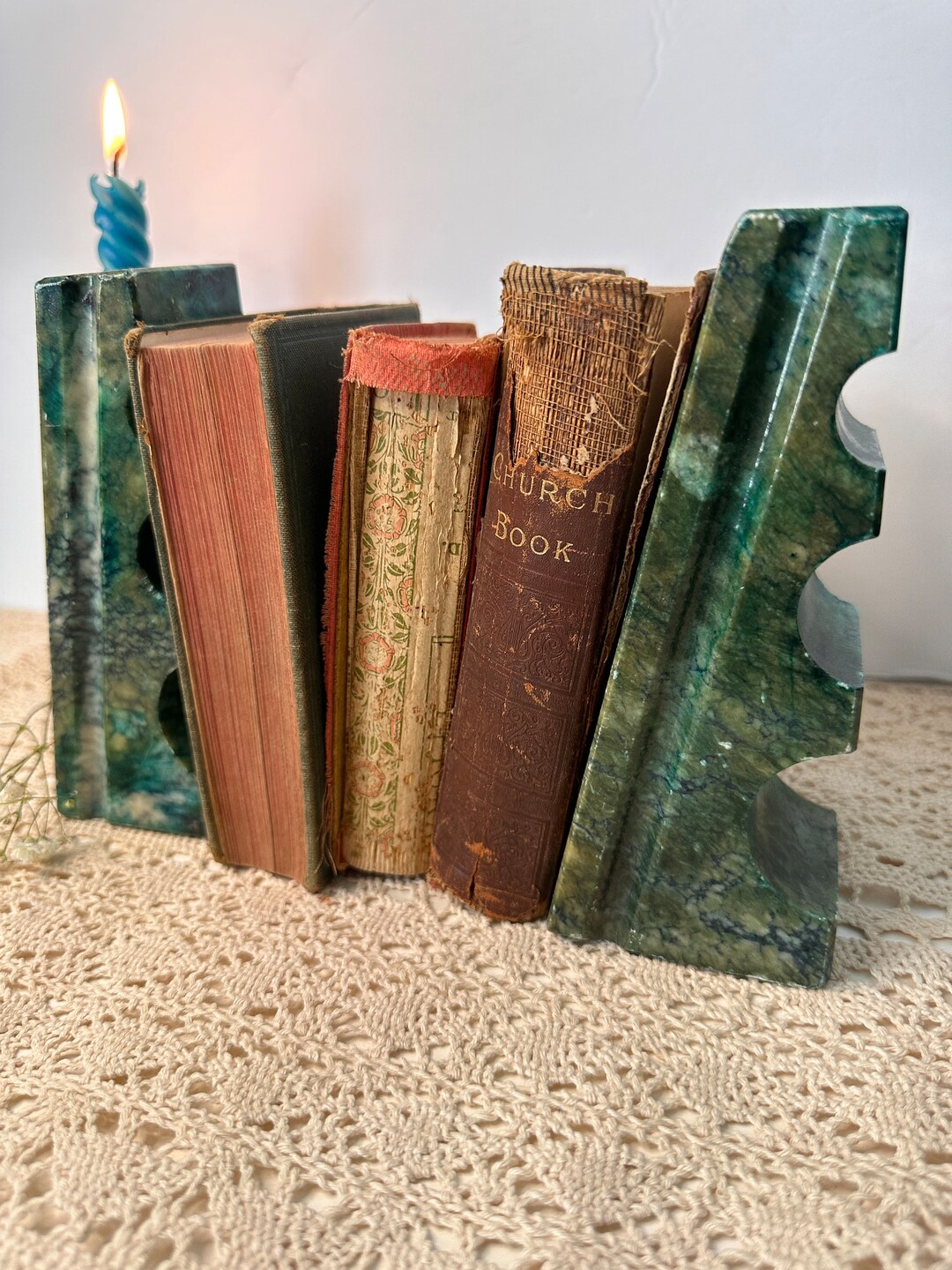 Vintage Jade Green Marble Bookends/art Deco/italian - Etsy