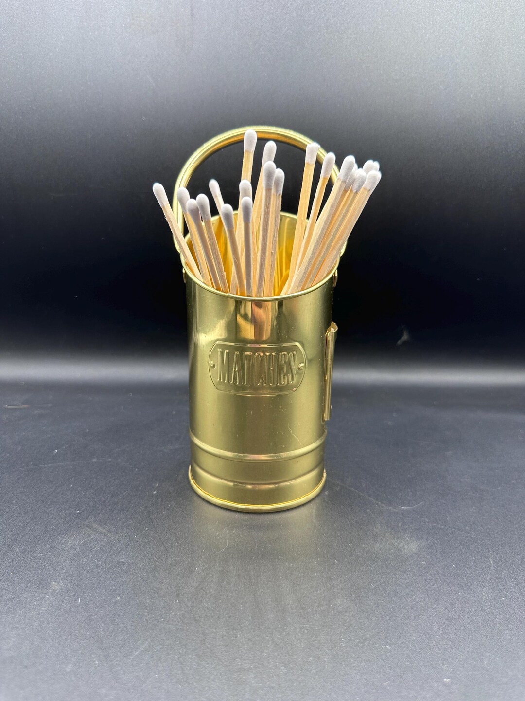 Vintage Brass Match Stick Holder|vintage Brass|long Matches|fireplace ...
