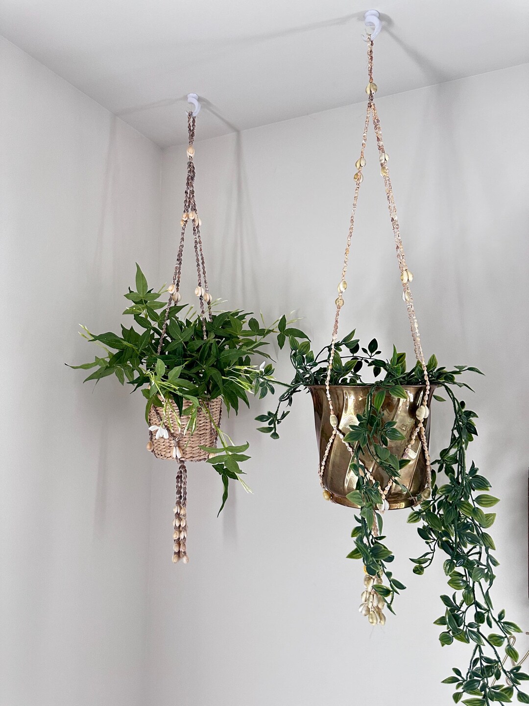 Vintage Puka Plant Hangers | Puka Shell | Boho | Coastal | Beach | Puka ...