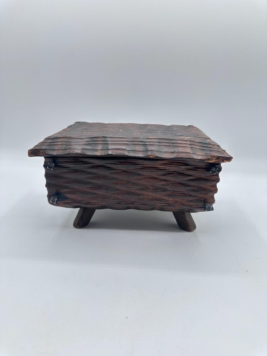 Vintage Walnut Wood Box Hand Carved Box Walnut Box Wood Decor ...