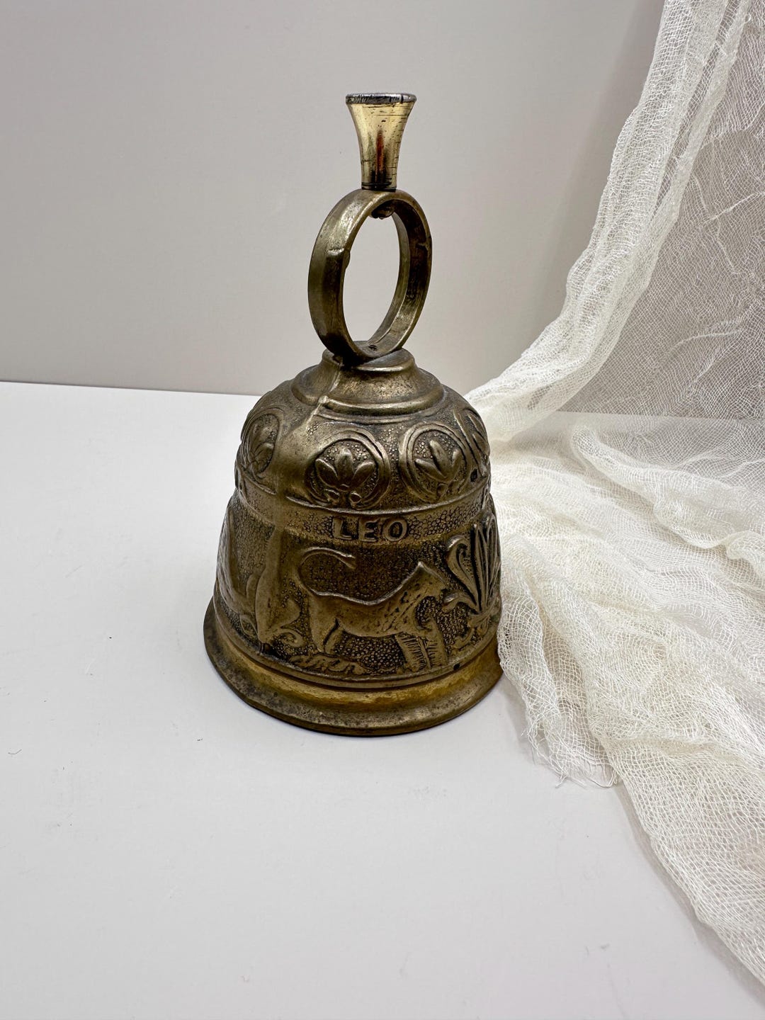 Vintage Brass Zodiac Bell – Leo | Embossed Lion Bell | Old World Decor ...
