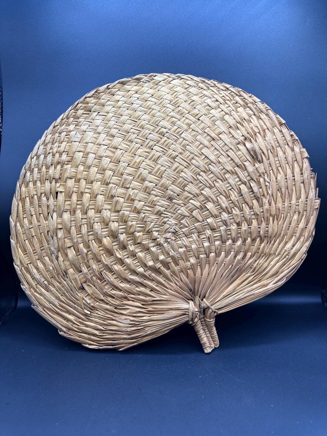 Vintage Woven Large Wicker Natural Fan | Bohemian | Natural | Beach ...