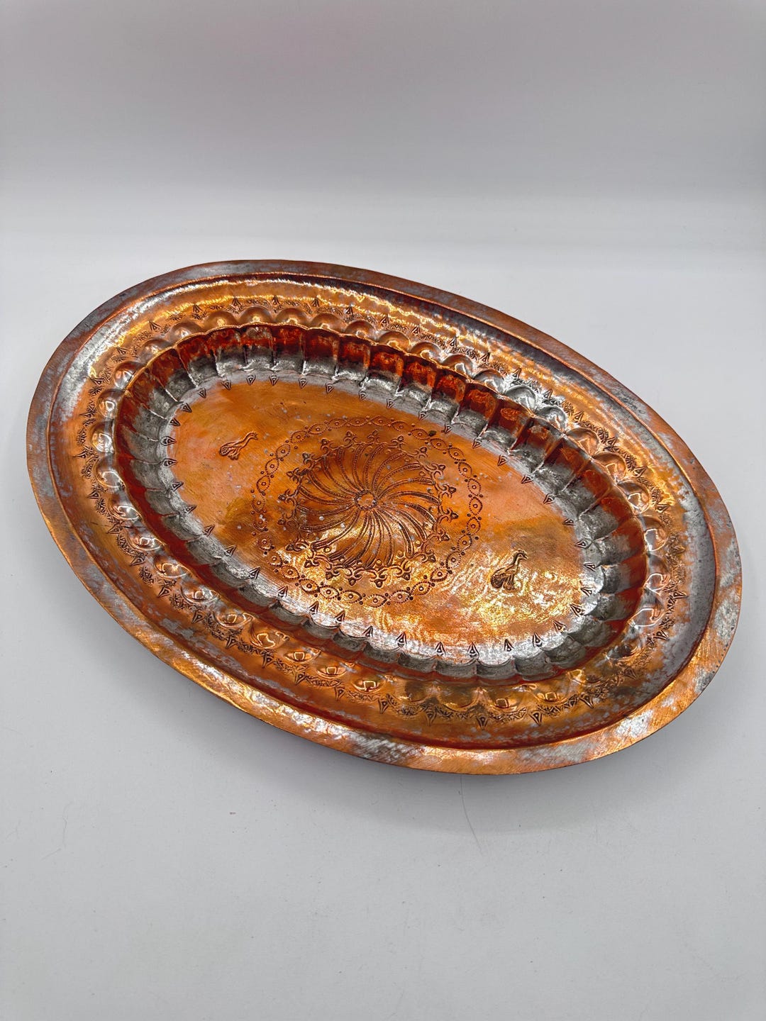 Antique Copper Tray|french Market|copper Tray|solid Copper Tray|hand ...